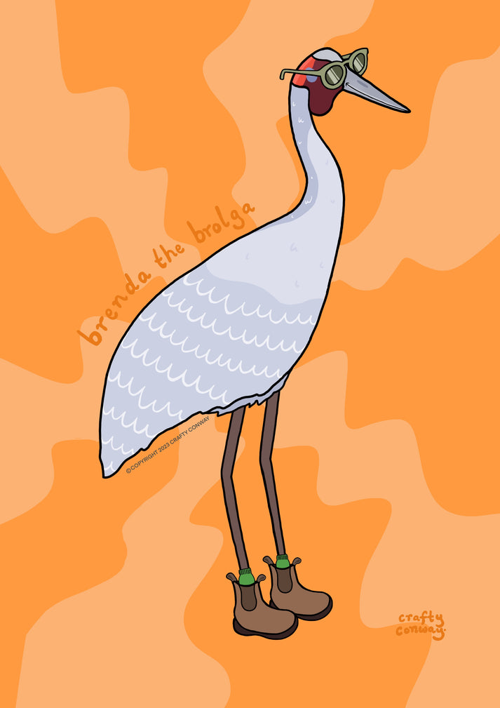 Brenda the Brolga Print – CraftyConway